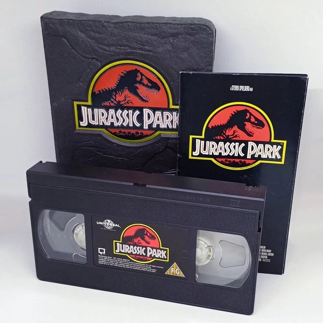 JURASSIC PARK VHS tape 1992 Limited Edition FOSSIL case + booklet ...