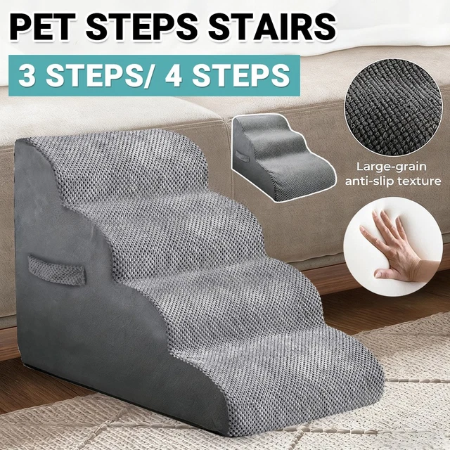 PORTABLE DOG RAMP Foam Pet Stairs Step Cat Non-Slip Ladder Washable For ...