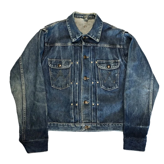 VINTAGE 1940S WRANGLER Blue Bell 11MJ Selvedge Denim Jean Jacket 40s ...