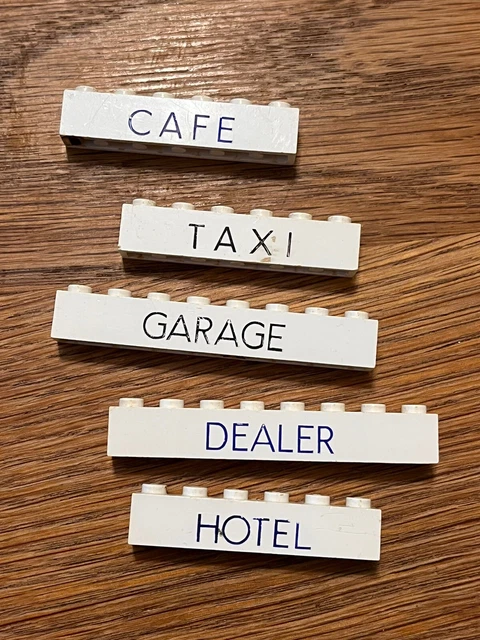 VINTAGE LEGO PRINTED Signs - 1x6 Brick and 1x8 Brick £3.82 - PicClick UK