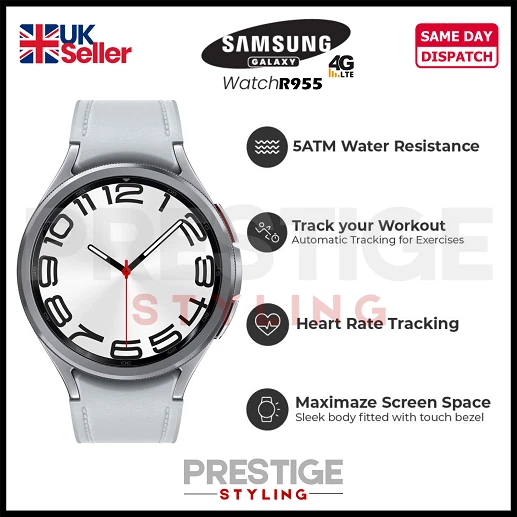 SAMSUNG GALAXY WATCH6 Classic SM-R955 43mm LTE Smart Watch SILVER ...