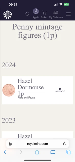 RARE NIFC ZERO CIRCULATION MINTAGE 2024 KING CHARLES UNC DORMOUSE 1p ...