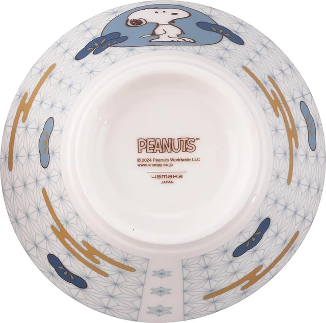 PEANUTS SNOOPY RICE Bowl (360ml) Pine Blue, Auspicious Series, Made in ...