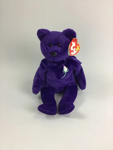 TY BEANIE BABY,TEDDY,PLÜSCHFIGUR,PLÜSCHTIER,KLEIN,LILA,PRINCESS Diana ...