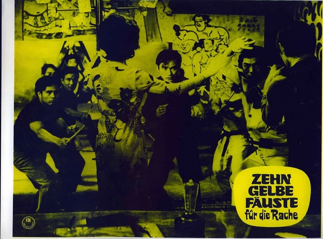 ZEHN GELBE FÄUSTE für die Rache - 15 Aushangfotos/Lobbycards A4 24x30cm ...