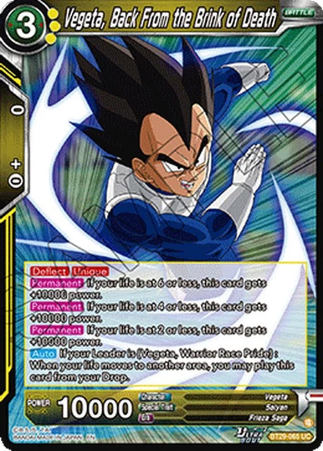 VEGETA, BACK FROM the Brink of Death BT29-065 UC $2.00 - PicClick AU
