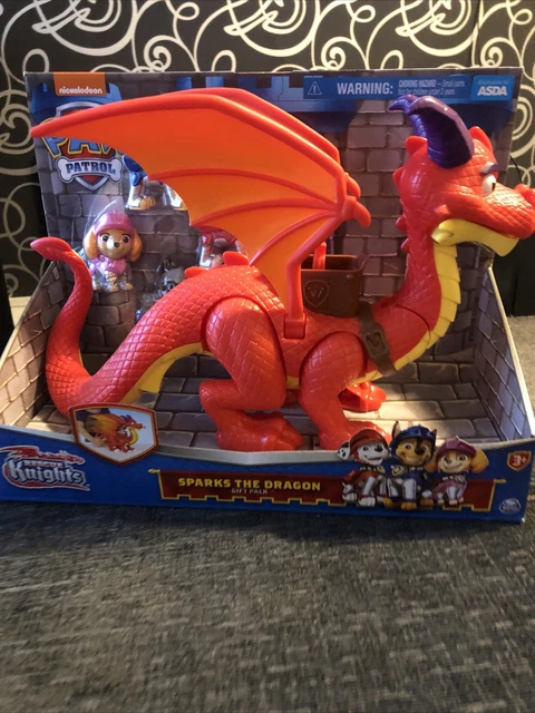 PAW PATROL SPARKS the Dragon Master Rescue Knights Action Dino With 4 ...