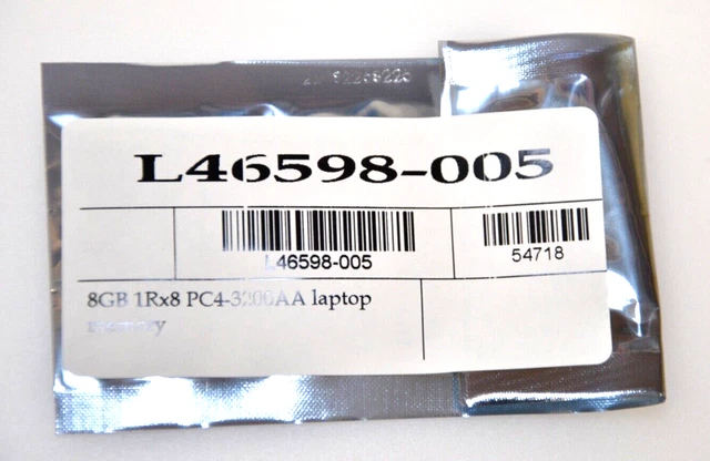 L46598-005, HP32D4S2S8MR-8, KINGSTON Hp Original 8Gb 1Rx8 Pc4-3200Aa ...