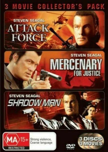 SHADOW MAN + Attack Force + Mercenary For Justice DVD Steven Seagal ...