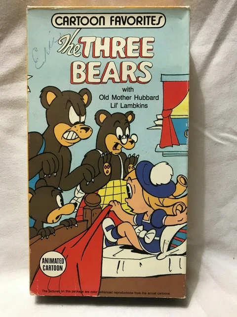 THE THREE BEARS Cartoon Favorites Animated With Old Mother Hubbard, Vhs ...