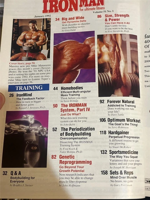 IRONMAN BODYBUILDING MAGAZINE MIKE MATARAZZO/Cory Everson poster 1-92 ...