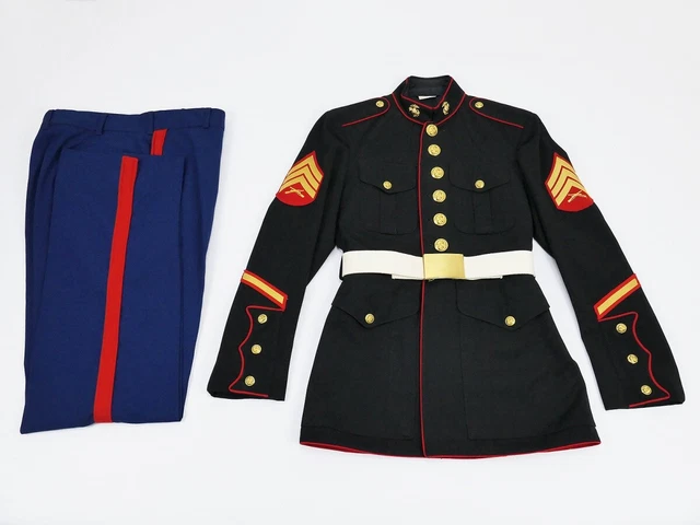 USMC MARINE CORPS Dress Blue Uniform Jacket & Trousers Marines ...