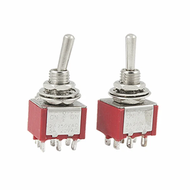 2 Pcs 6 Pins Dpdt On Off On Latching Toggle Switches Ac 250v 2a 13 88