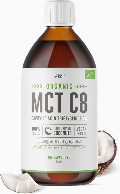 100% PURE C8 MCT Oil 500ml – Organic Cold Pressed Coconut £22.89 ...