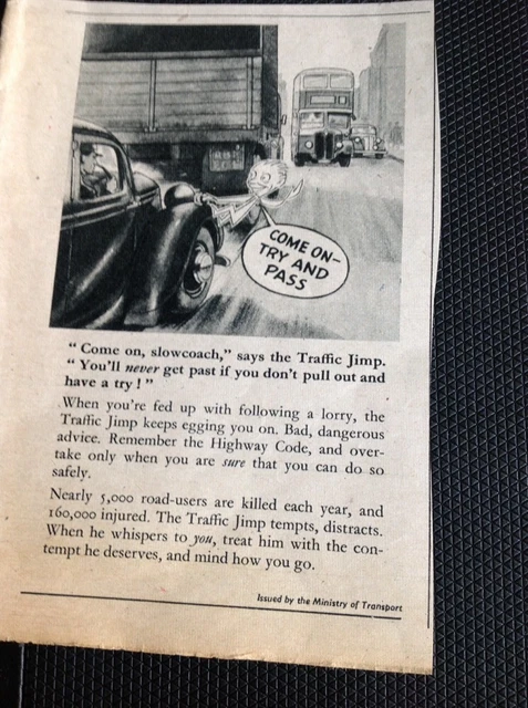 L4-2 EPHEMERA 1940S Small Advert Highway Code Road Safety Traffic Jimp ...