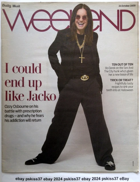 OZZY OSBOURNE WEEKEND UK Magazine October 24 2009 Cover BLACK SABBATH ...