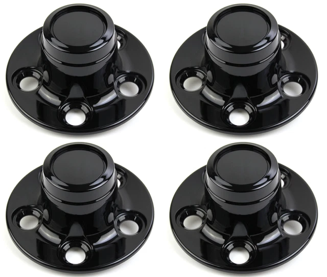 FORD FALCON XA XB XC XD BLACK Interceptor Centre Caps Set of 4 Steel 12 ...