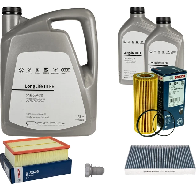 BOSCH INSPECTION SET 7, L VW huile moteur 0W-30 Longlife III Fe pour ...
