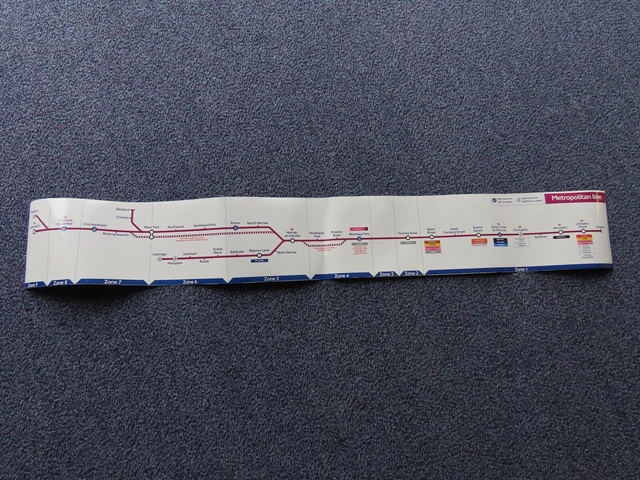 LONDON UNDERGROUND METROPOLITAN Line Map / Tube Carriage Map / London ...