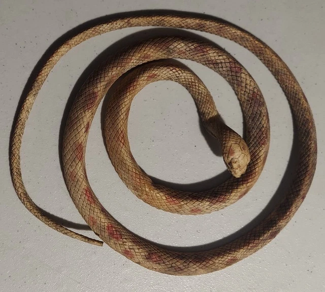 LARGE RUBBER SNAKE 1970s Jiggler Brown, Vintage - Made in Hong Kong 5 ...