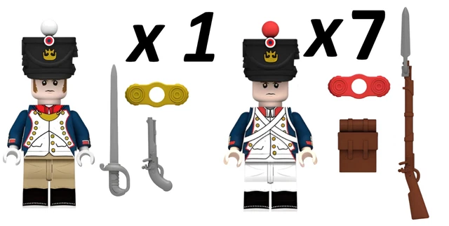 NAPOLEONIC FIGURES. French Line Infantry Officer x 1, Infantry x 7. £13 ...