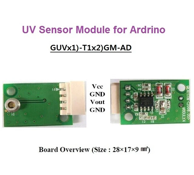 UV SENSOR MODULE for Arduino, UVA UVB UVC LED Lamp Power Monitoring ...