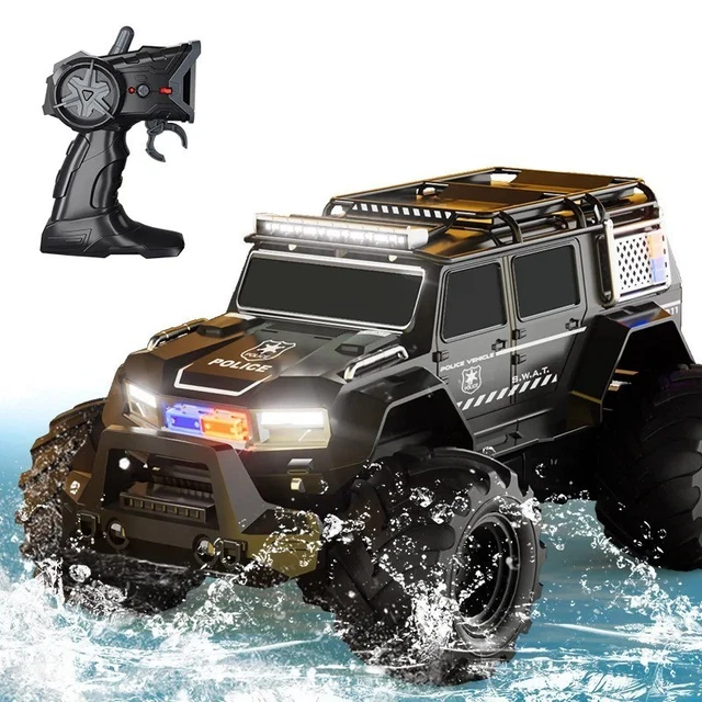 RC 4WD POLICE Stunt Car 1/16 Amphibious Off-Road 2.4G Remote Control ...