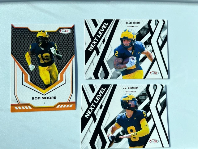 (3) 2024 SAGE Next Level Black J.J. McCarthy Blake Corum & Rod Moore ...