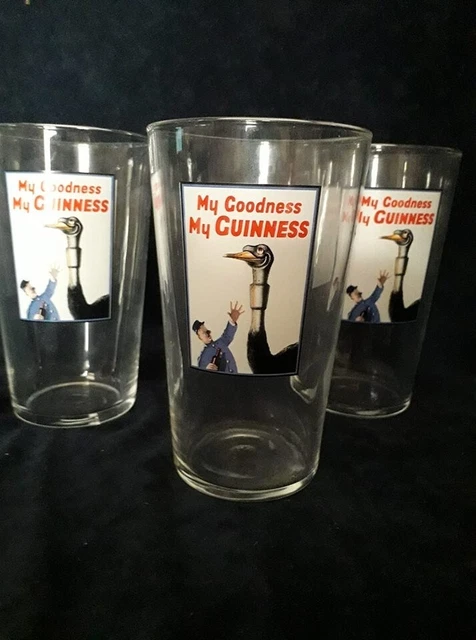 6 VERRES A BIERE GUINNESS MODEL AUTRUCHE COLLECTOR 50 cl NEUFS + 12 SOUS BOCKS EUR 17,99 ...