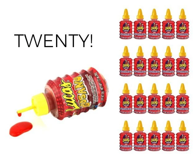 GUSANO LUCAS TAMARIND Chamoy Mexican Candy Spicy Liquid 20 Pieces Party ...