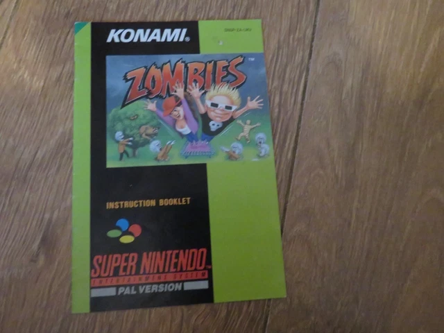 ZOMBIES FOR SUPER Nintendo SNES manual $76.78 - PicClick AU