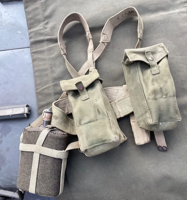 ORIGINAL WW2 1943 dated british army webbing set , commando British ...