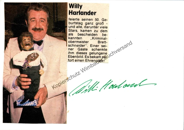 ORIGINAL AUTOGRAMM WILLY Harlander (1931-2000) Schauspieler ...