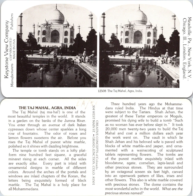 AGRA INDE TAJ Mahal Stéréogramme La #_ 51 EUR 3,31 - PicClick FR