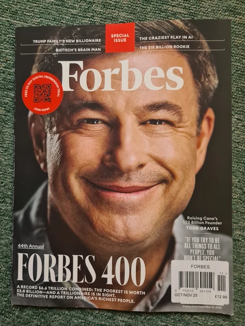 FORBES MAGAZINE OCTOBER/NOVEMBER 2025 Special Issue 44th Annual Forbes ...