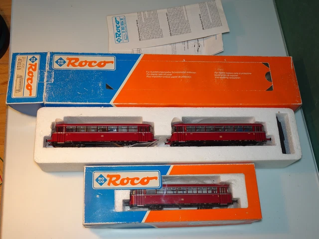 ROCO HO 43018 Schienenbus-Set + 43019 Schinenbus-Beiwagen / neuwertig ...