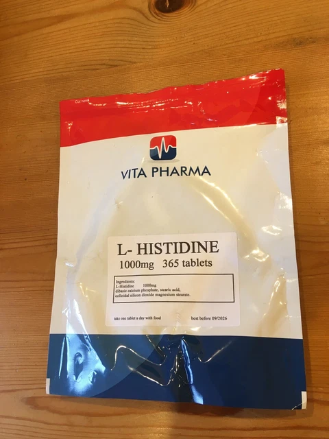 VITA PHARMA L-HISTIDINE 1000mg 244 tablets UK Freepost £9.91 - PicClick UK