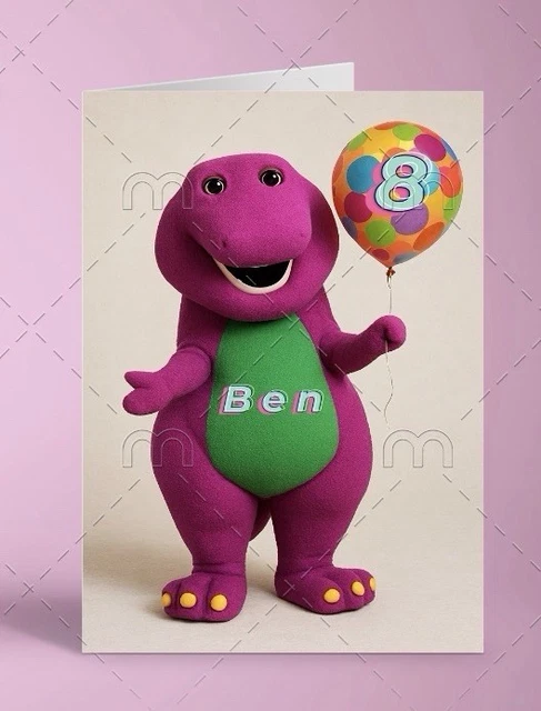 PERSONALISED BIRTHDAY CARD Barney & Friends For Kids Greeting Card £3. ...