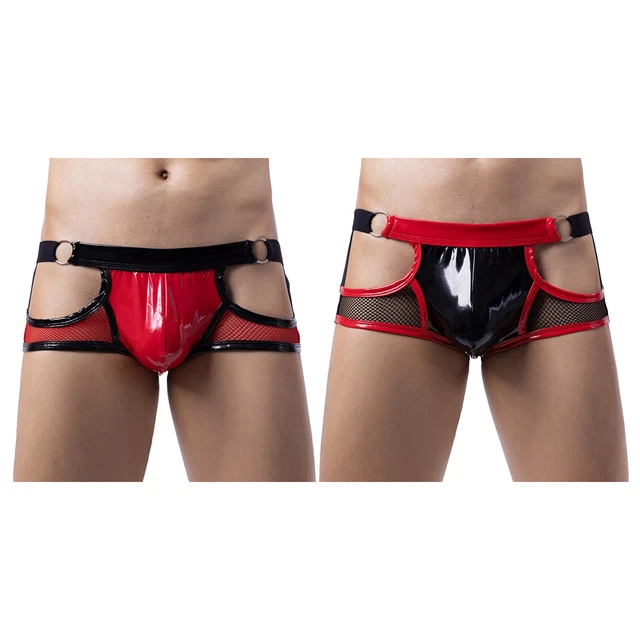 De Herren Slip Wetlook String Tanga Lack Leder Jockstrap Boxer Brief