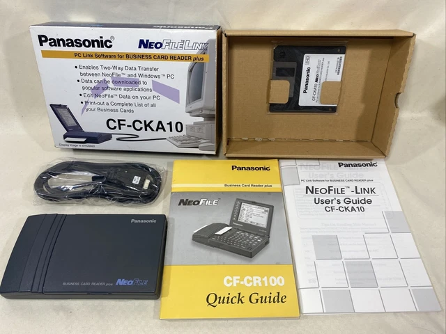 PANASONIC NEOFILE CF-CR100 Business Card Reader Plus & CF-CKA10 PC Link ...