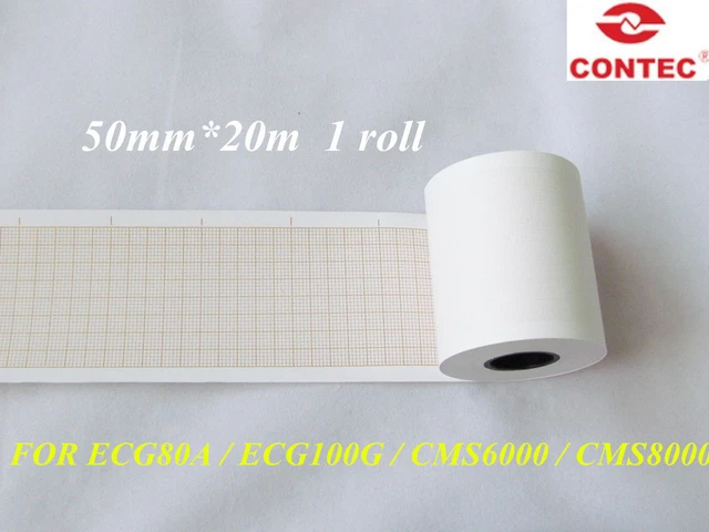 THERMAL PAPER FOR ECG EKG Electrocardiograph ECG100G Print Paper 50mm ...