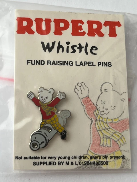 RUPERT BEAR COLLECTABLE Pin Badge * Rupert Whistle * excellent ...