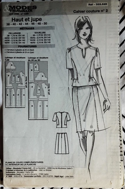 PATRON COUTURE MODE Et Travaux EUR 1,00 - PicClick FR