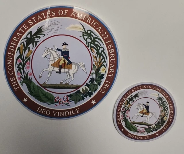 CONFEDERATE STATES OF AMERICA GREAT SEAL CSA *HUGE* 5" STICKER CIVIL ...