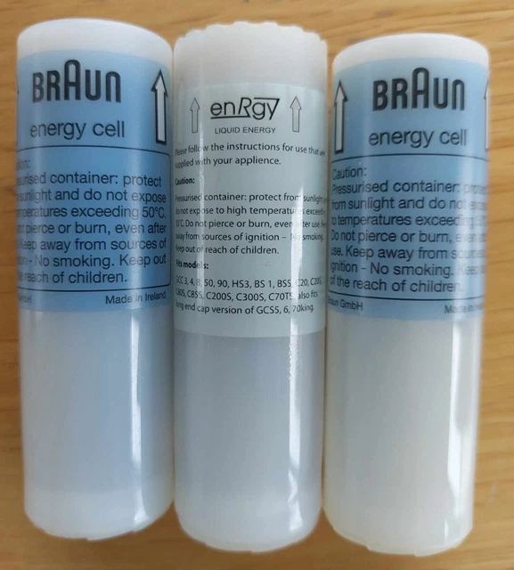 GENUINE BRAUN ENERGY Cells Isobutane CT 2 x 25ml & 1 x enRgy Gas ...
