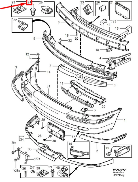 NEW VOLVO S40 Mk1 Front Bumper Expansion Plug Clip 30815391 Genuine £5. ...