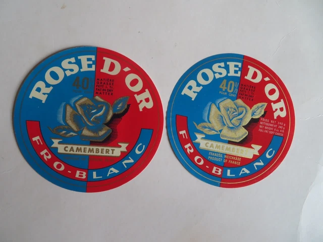 LOT DE 2 Etiquettes de fromage Camembert Rose d'Or EUR 3,80 - PicClick FR
