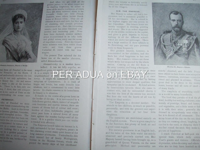 1904 TSAR NICHOLAS gives interview @ Peterhof Romanov : rare magazine ...