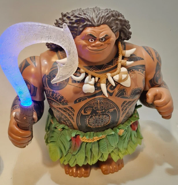 DISNEY TALKING MAUI Figure With Light Up Fish Hook Moana Disney Store ...
