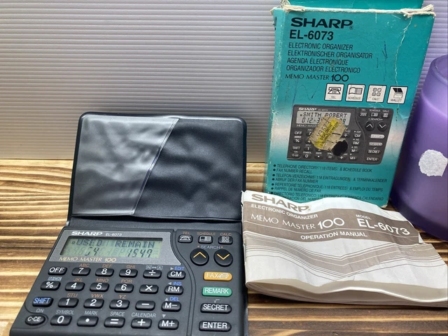 VINTAGE SHARP EL-6073 Memo Master 100 Electronic Organizer 1990s LCD ...